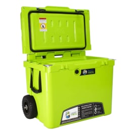 Frosted Frog Rotomolded Heavy Duty 60Qt Cooler w/Wheels+ Handle - Green